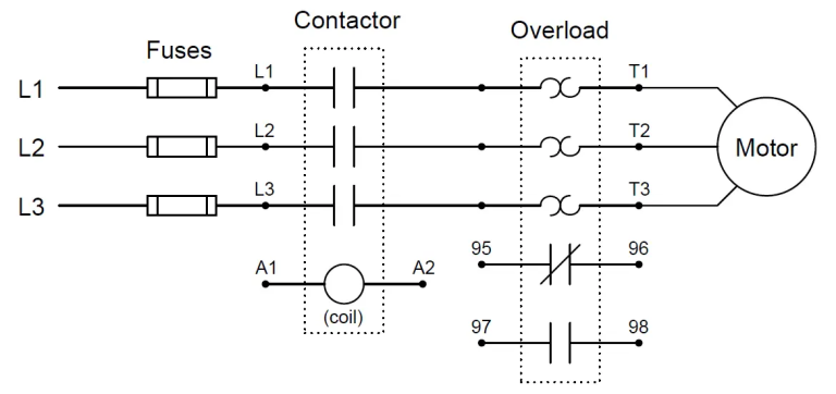 Simplified Motor Protection Relay Wiring Diagram - Blue Jay